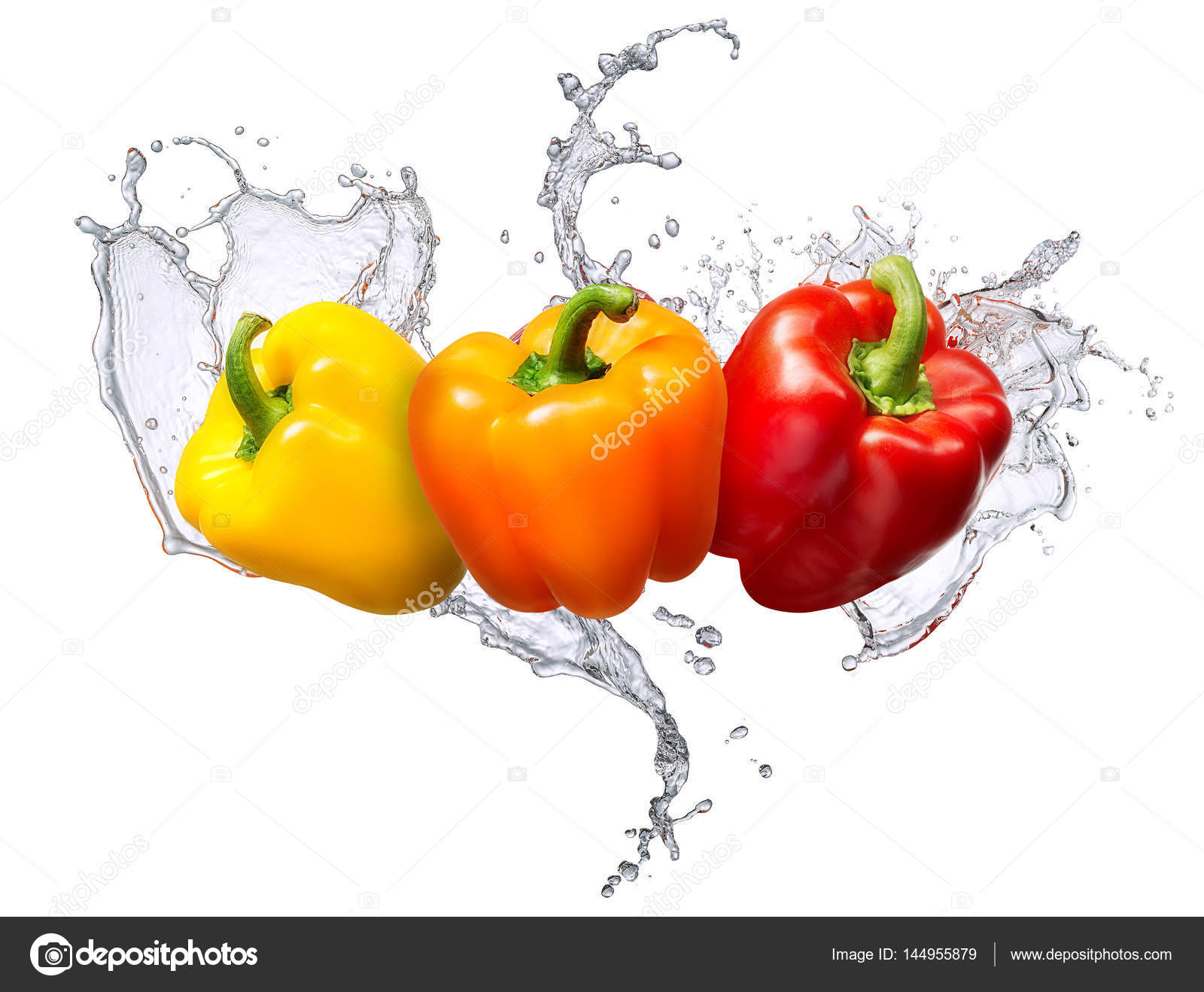 Water splash with bell pepper isolated — Stock Photo © CheersGroup ...