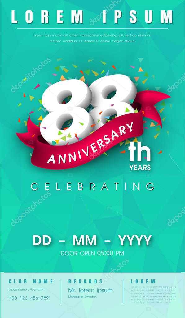 tarjeta de invitaci n de aniversario o dise o de plantilla de emblema 2024