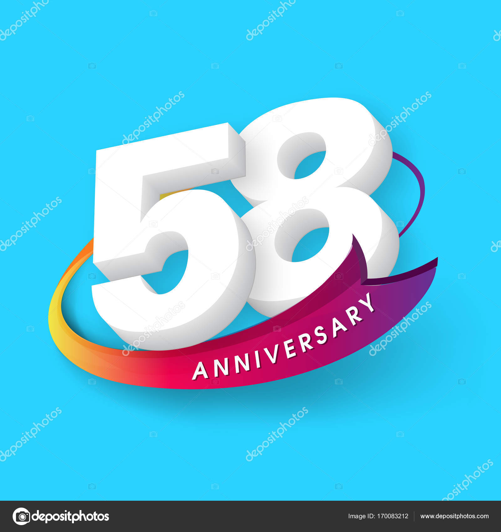 Perayaan ulang tahun ke-58 adalah desain templat ulang tahun Stock Vector by ©pattarasin 170083212