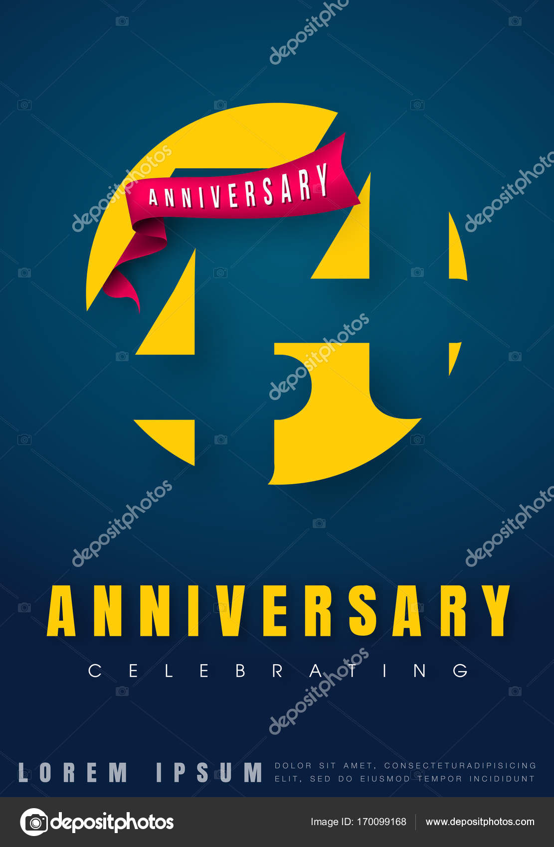Anniversary emblems 44 anniversary template design. Creative des ... Anniversary emblems 44 anniversary template design. Creative des ...