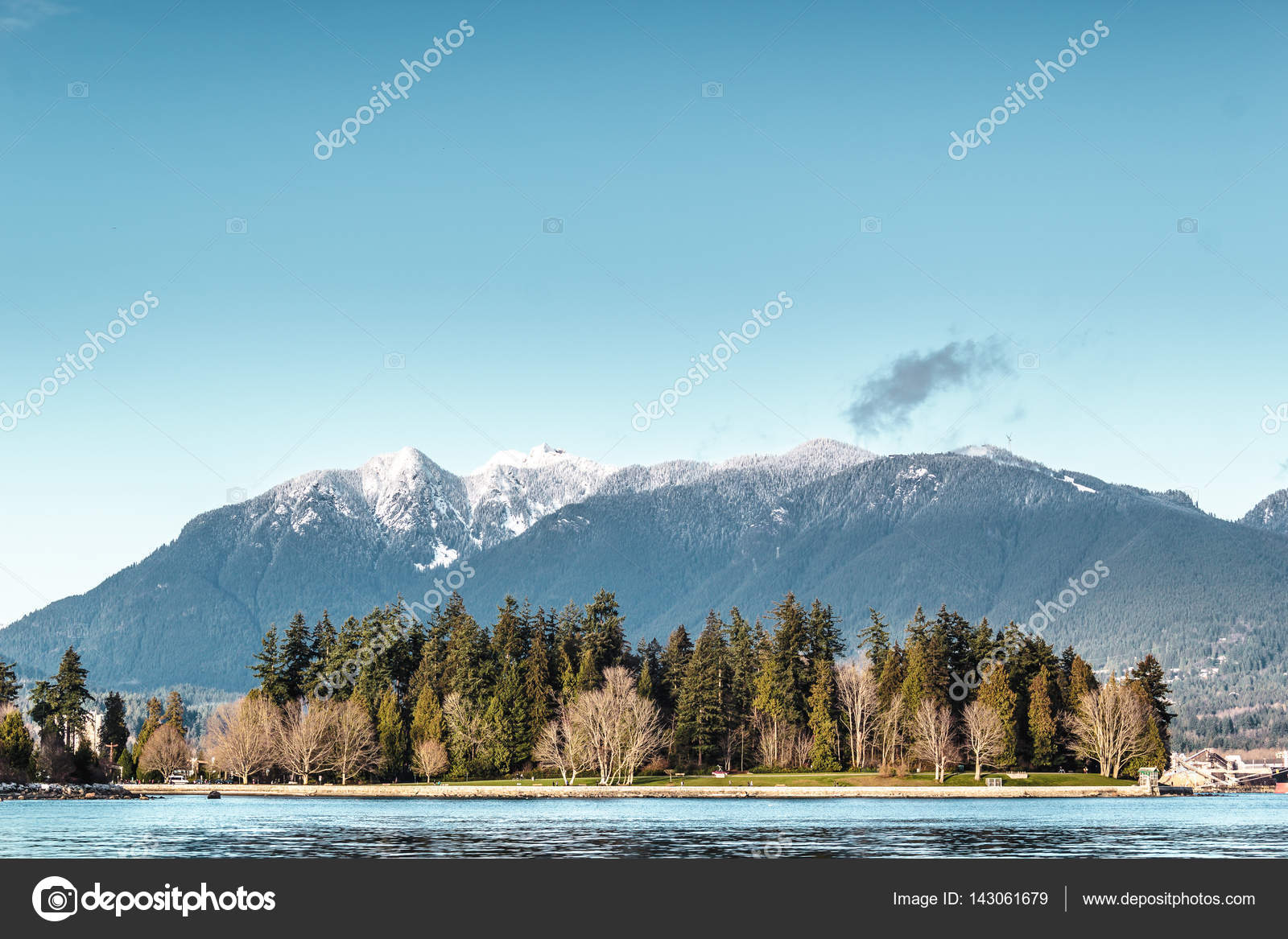 Vancouver Mountains view from Harbour Green Park, Canada Stock Photo by ...