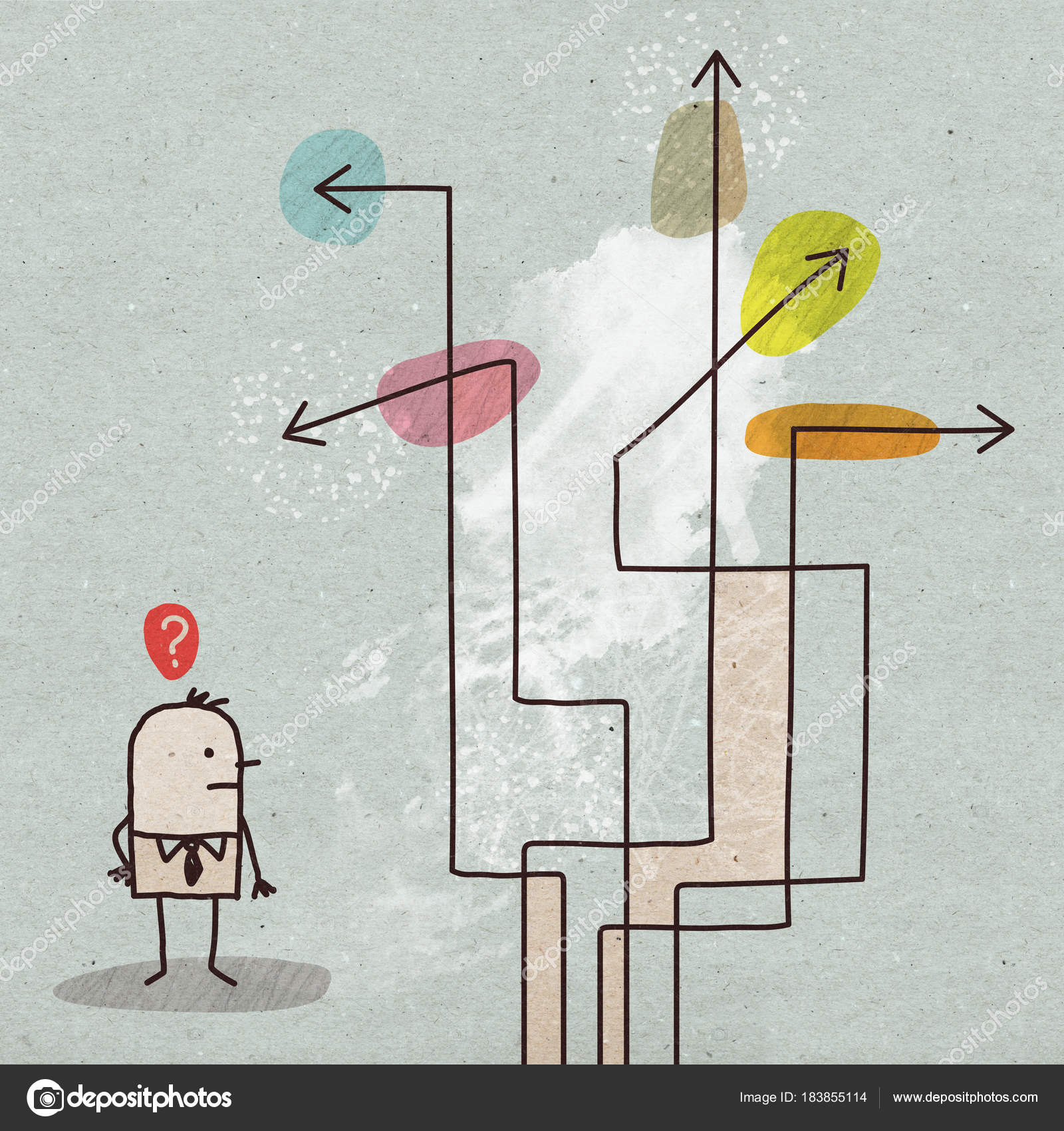 Cartoon Businessman Choosing a Direction Stock Photo by ©NLshop 183855114