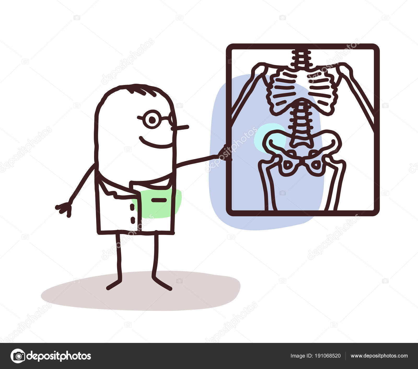 Radiology cartoon | Cartoon radiologist — Stock Vector © NLshop #191068520