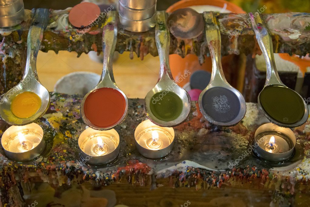 Liquid wax colors for candle production, Siena, Tuscany, (Italy ...