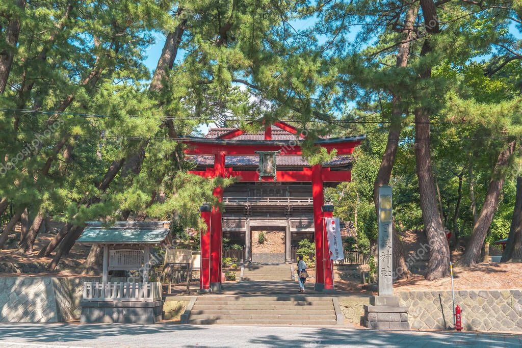 Sakata; Japón - 30 sep 2019: Santuario de madera Buddism en la ciudad ...