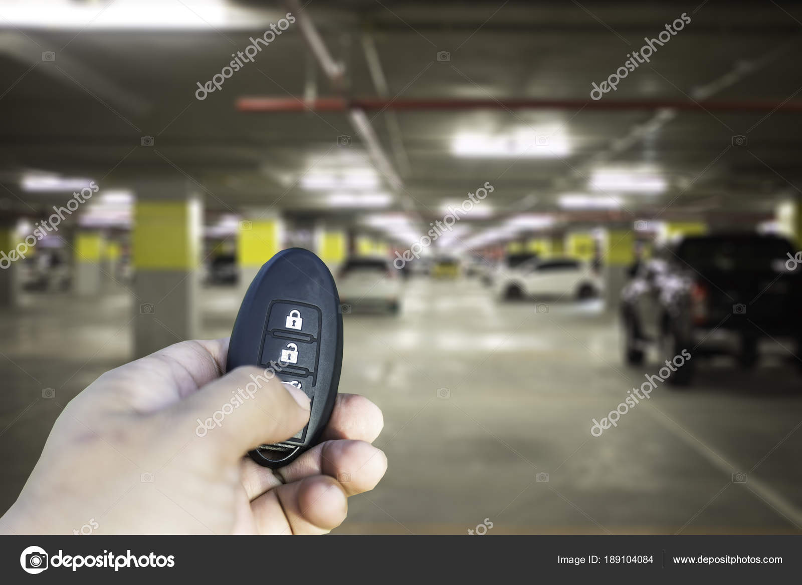 Car Remote Key Unlocking Remote Car Burglar Alarm Macr — Stock Photo ...