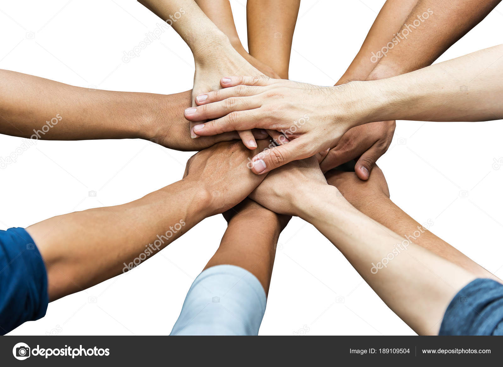 Image Group Overlapping Hands White Backgroun Stock Photo by ©tonjung ...