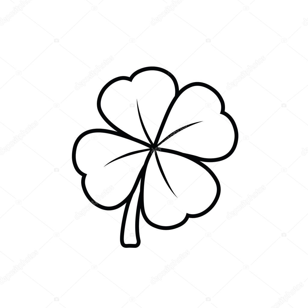 Trébol De 4 Hojas En Blanco Y Negro