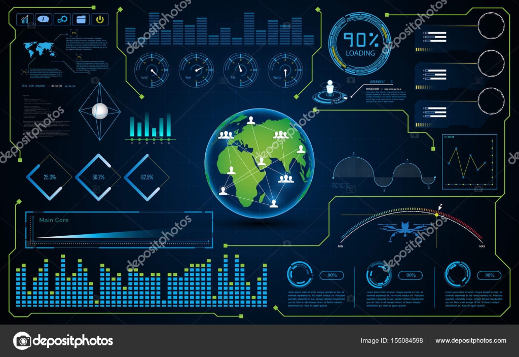 Hud ui interface screen Stock Vector Image by ©pixtumz@hotmail.com #155084598