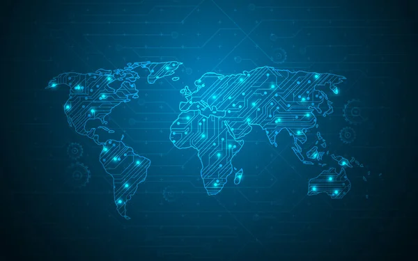 Global technology innovation world map Stock Vector by ©pixtumz@hotmail ...