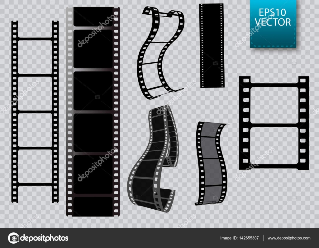 Conjunto de vector de celuloide aislado sobre fondo transparente ...