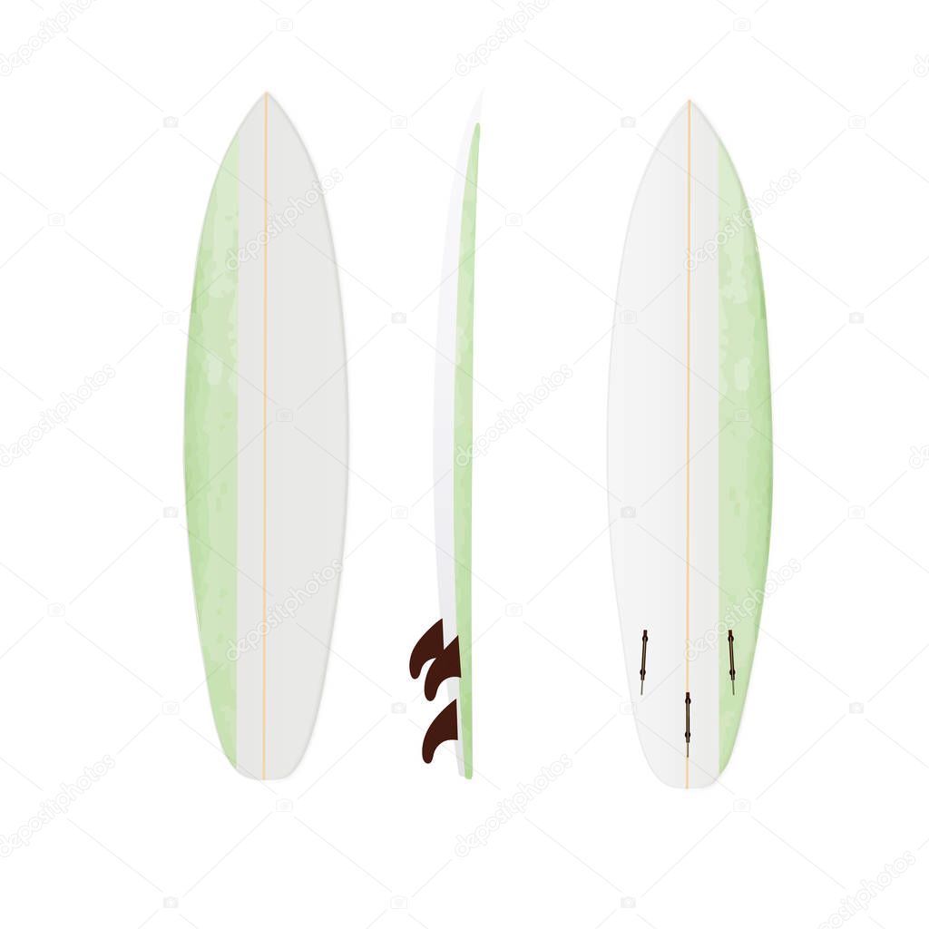 Plantilla de tabla de surf vector blanco: shortboard 2024