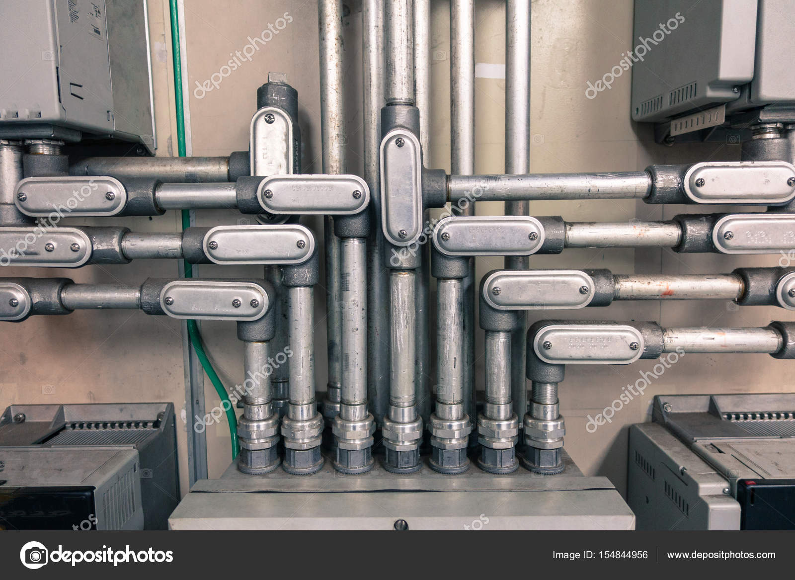 Electrical Conduit connected to junction box for connect electrical ...