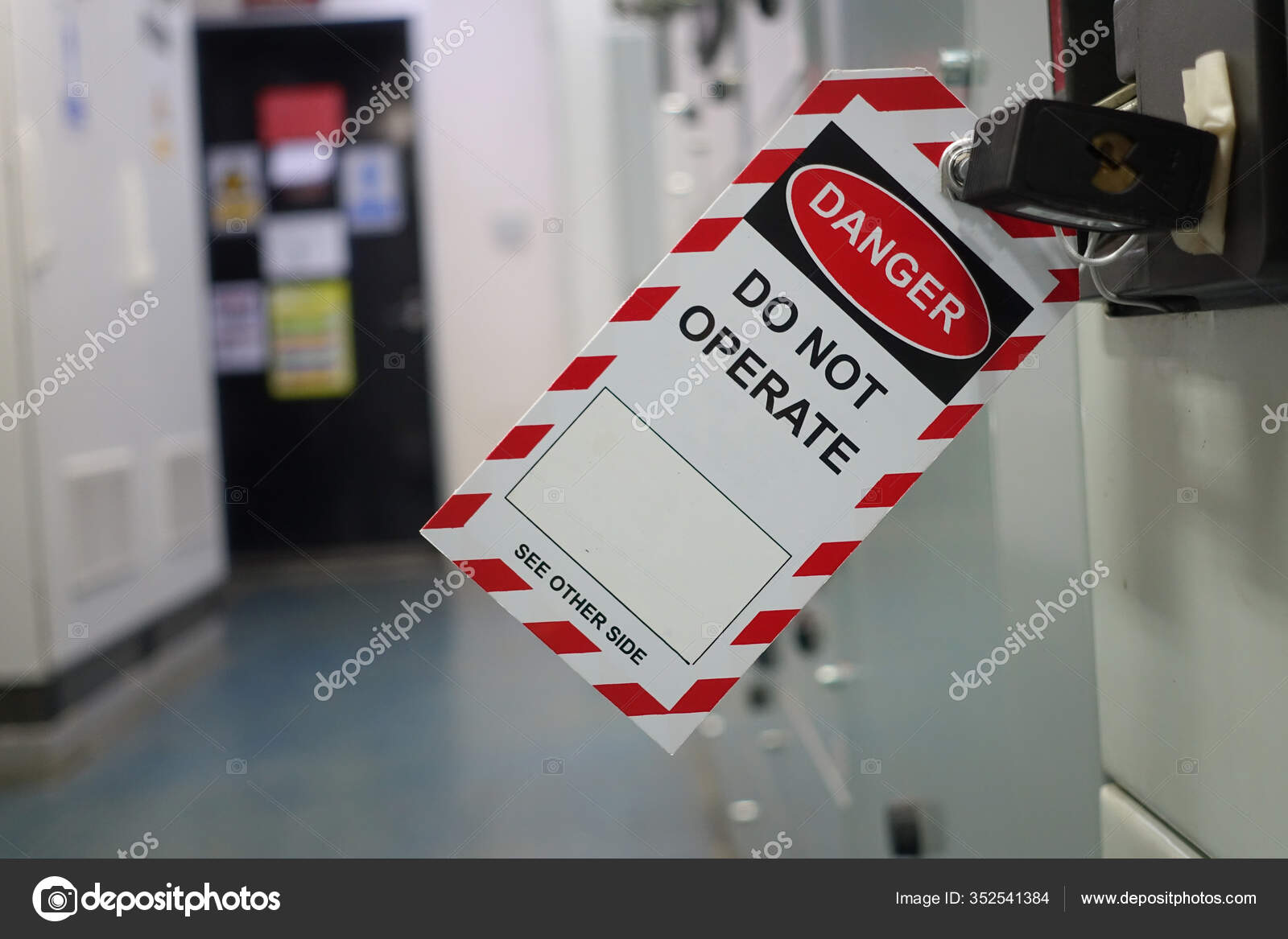 Red White Lock Out Tag Out Lock Station Machine Specific — Stock Photo ...
