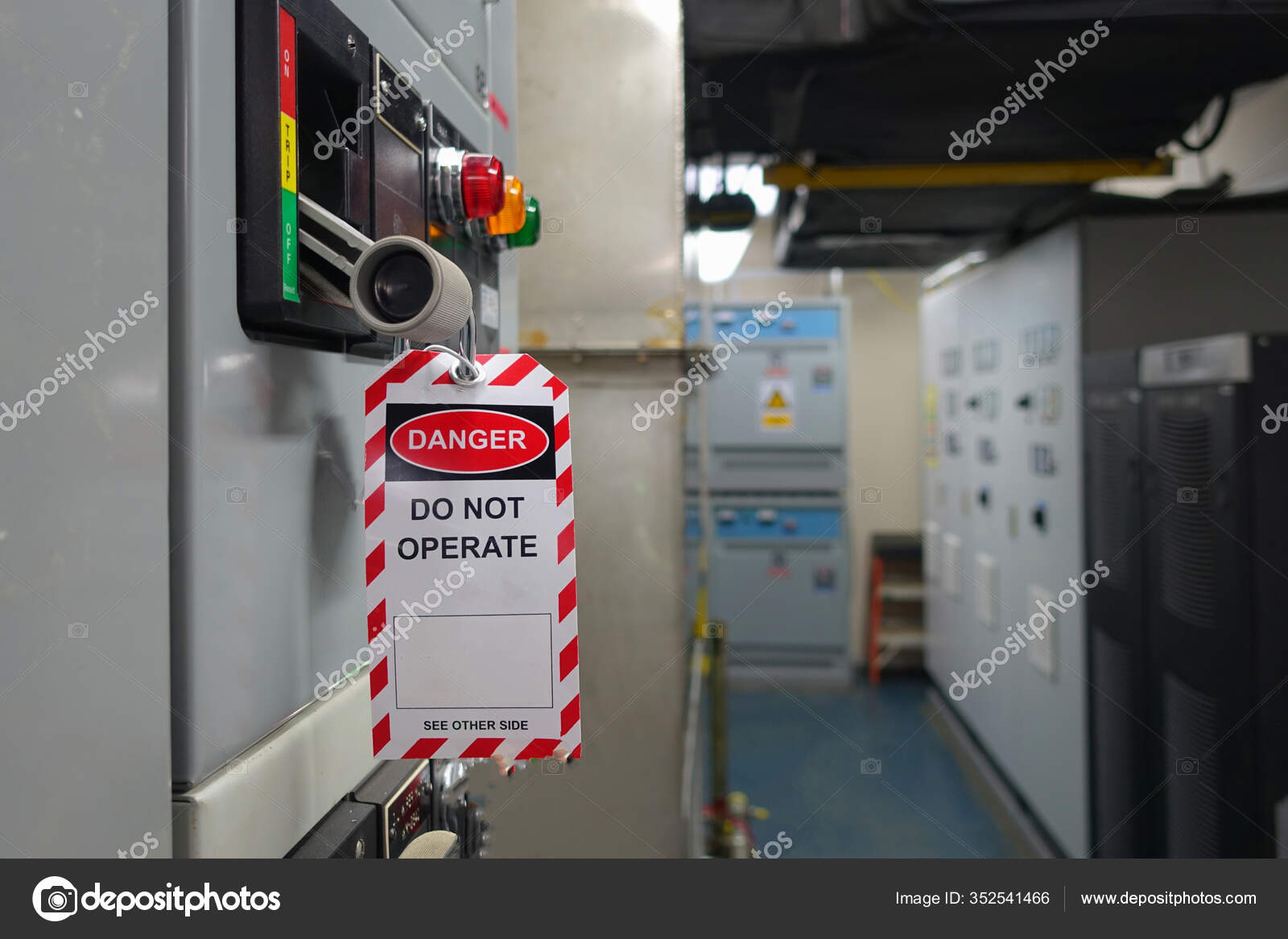 Red White Lock Out Tag Out Lock Station Machine Specific — Stock Photo ...