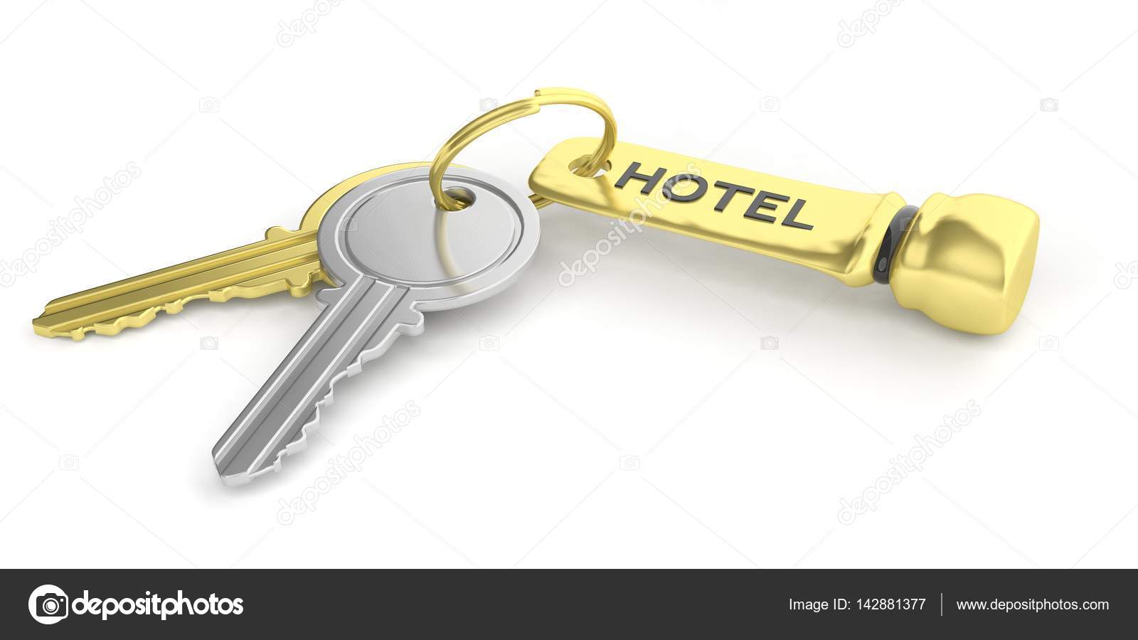 Hotel room keys on white background. 3d illustration — Stock Photo ...