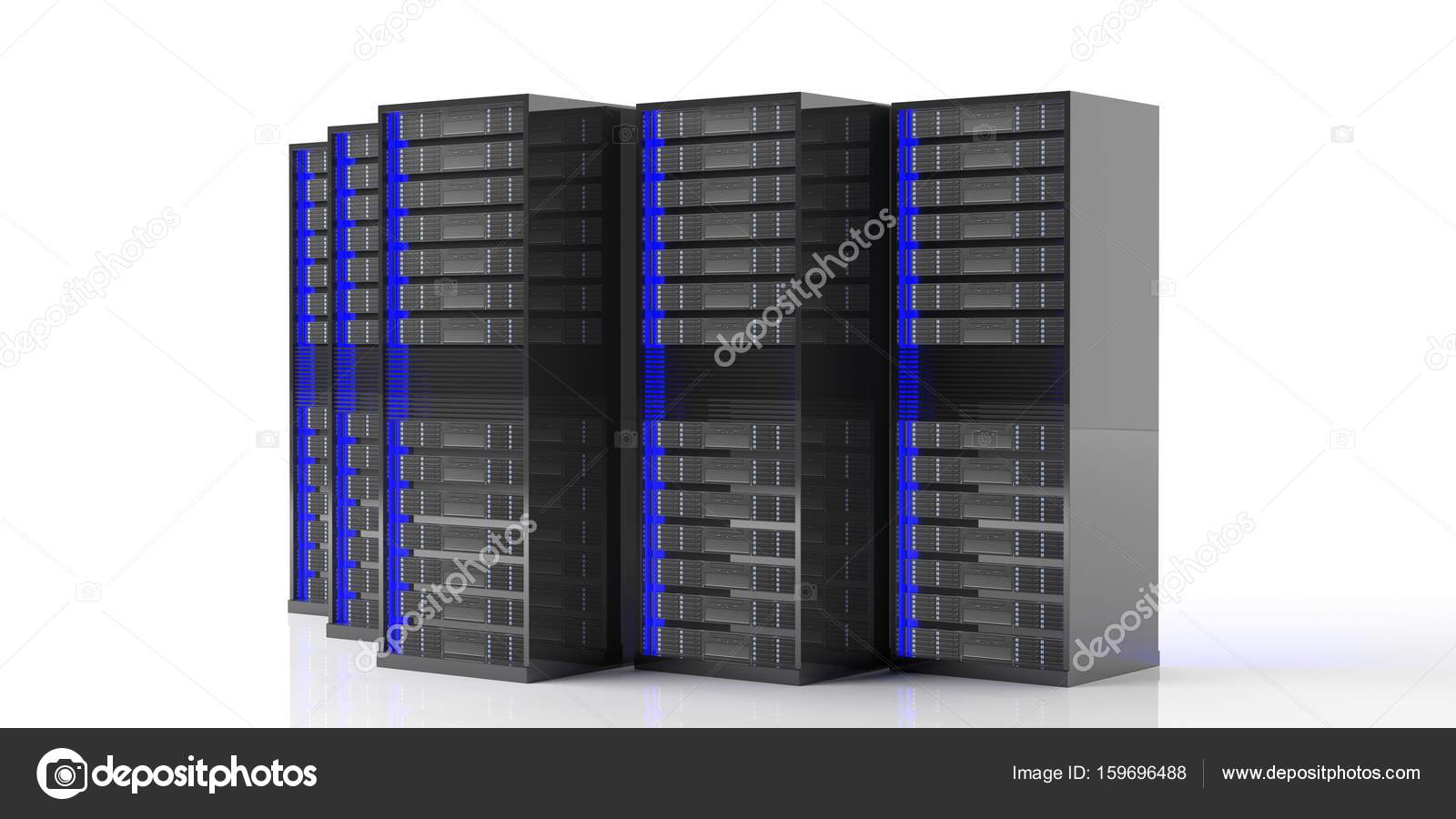 Computer server storage units on white background. 3d illustration ...