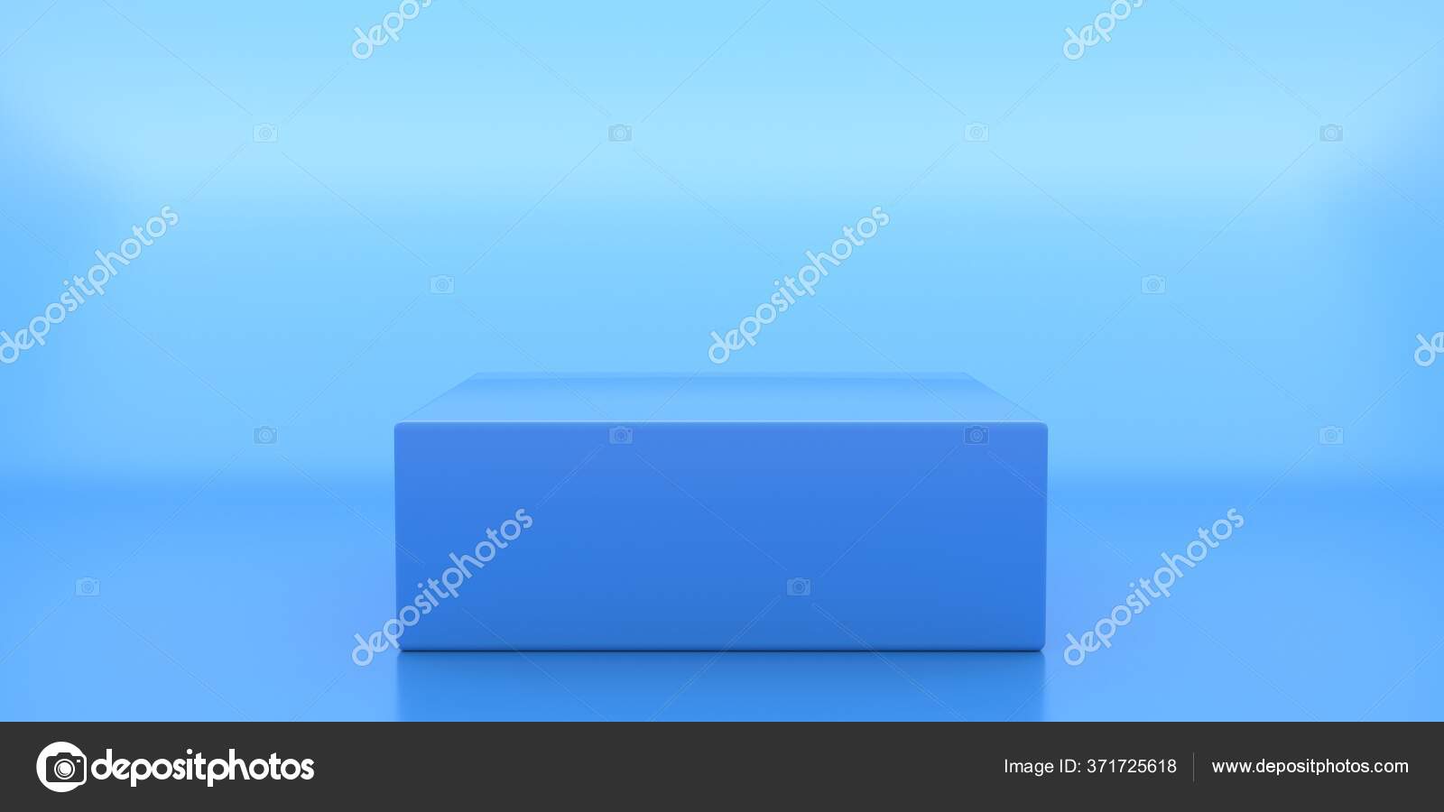 Product Display Empty Block Shape Blue Color Blue Background Showcase ...