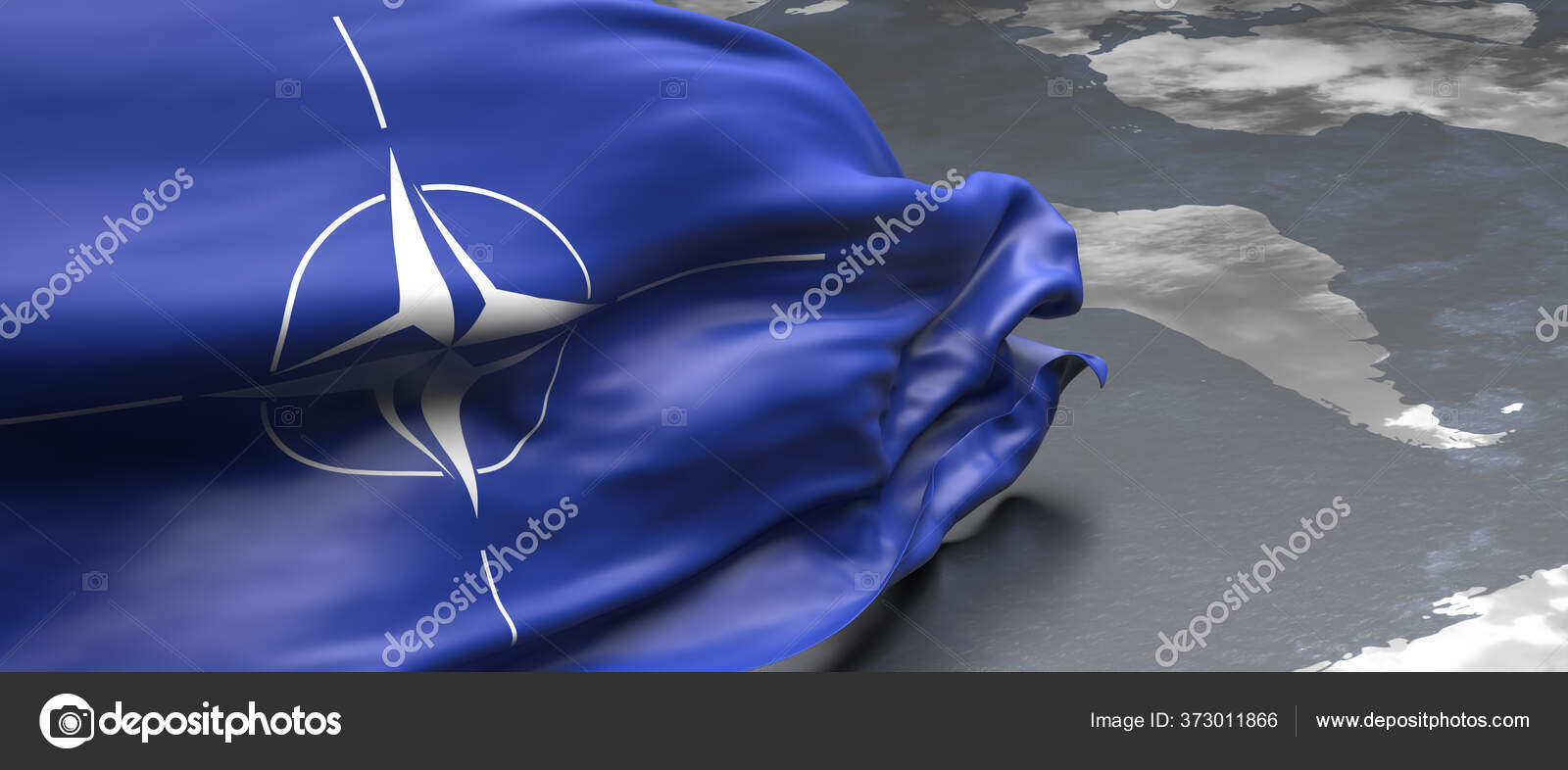 Bandera Organización Del Tratado Del Atlántico Norte Símbolo Otan Mapa ...