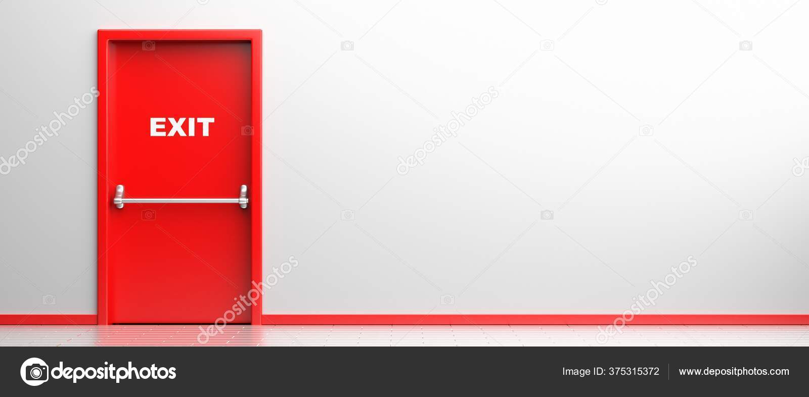 Fire Exit Emergency Exit Door Red Color Metal Door Panic Stock Photo by ...