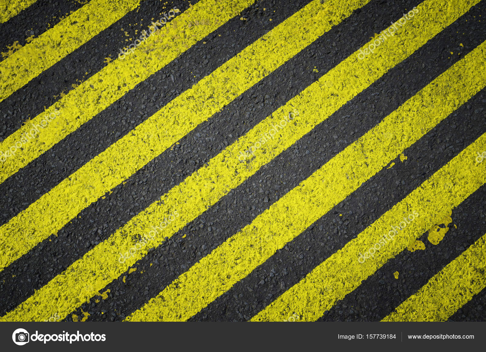 Yellow Diagonal Stripes Road