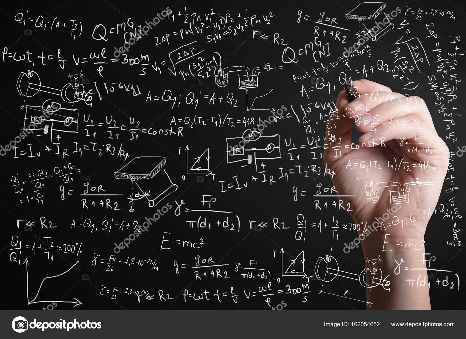 Hand drawing formula from many different subjects. — Stock Photo ...