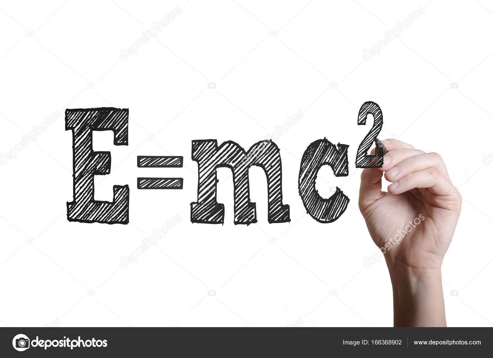 Emc2 written on virtual screen by science teacher or student in class ...