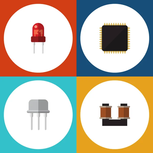 Flat Device Set Of Receiver, Receptacle, Resist And Other Vector Objects. Also Includes ...