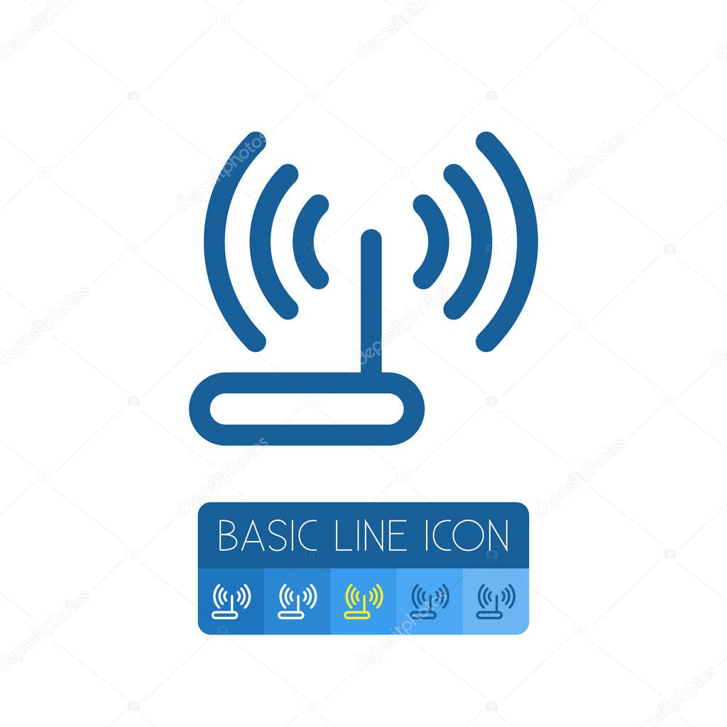 Esquema aislado del router. El elemento del vector del módem se puede ...