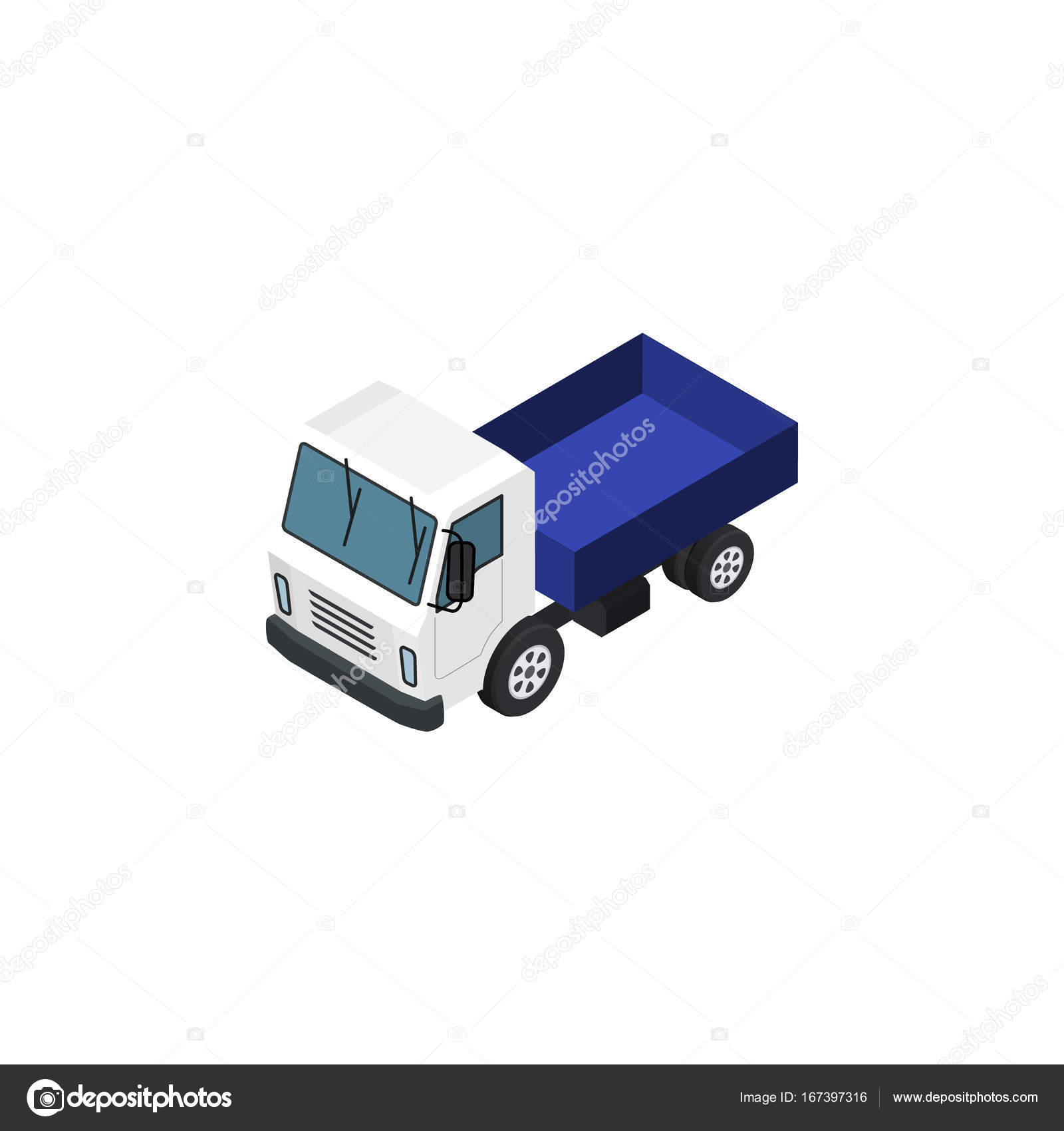 Isolated Truck Isometric. Lorry Vector Element Can Be Used For Truck ...