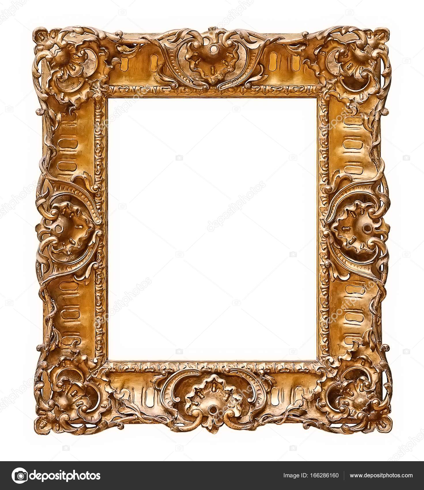 Gold frame for masterpieces on a white background Stock Photo by ...