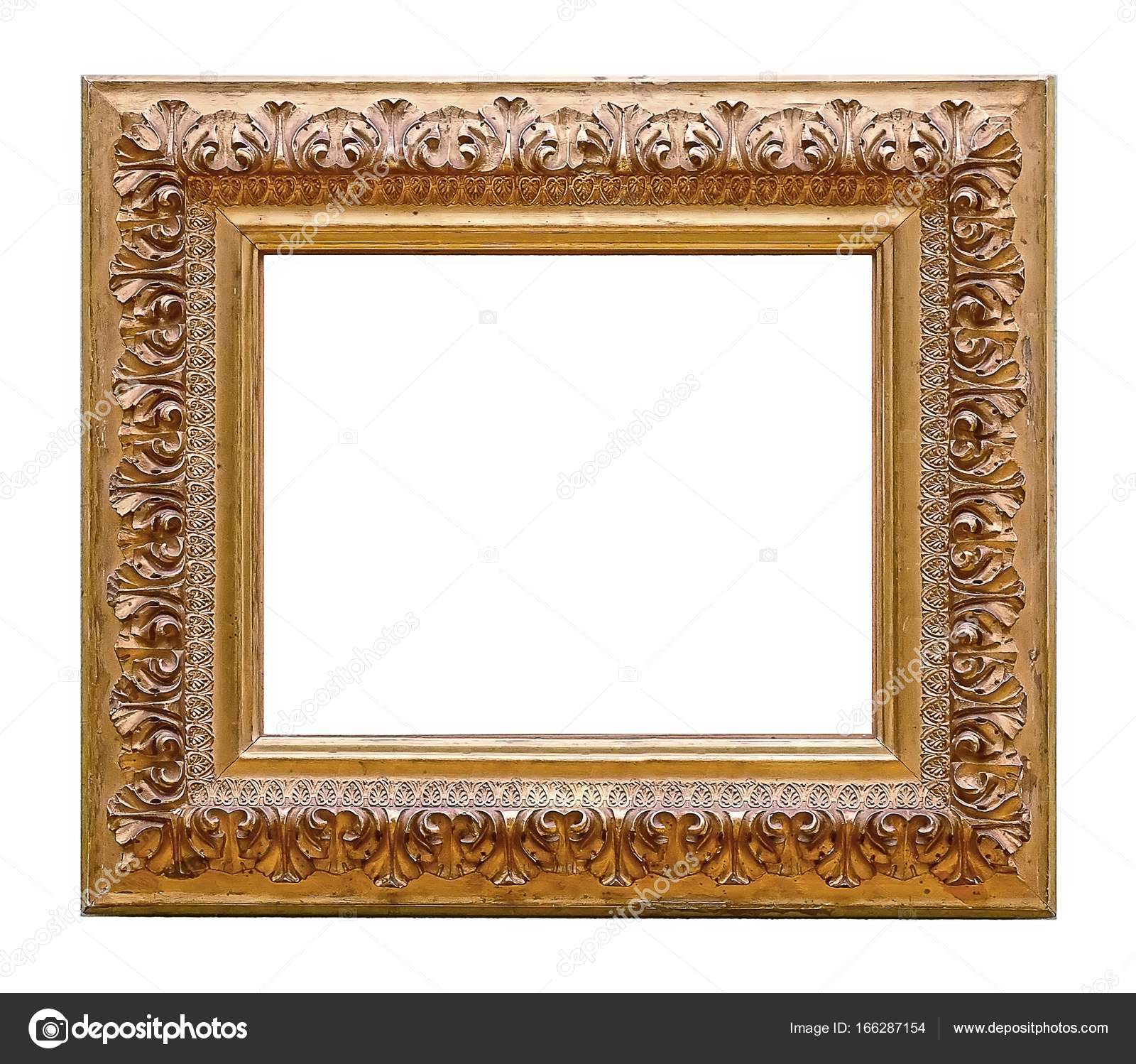 Gold frame for masterpieces on a white background — Stock Photo ...