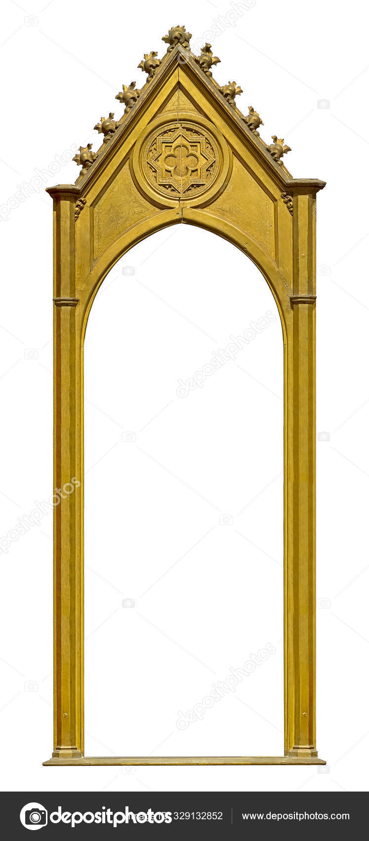 Golden Gothic Frame Panorama Paintings Mirrors Photos Isolated White ...