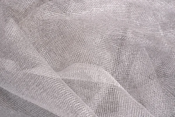 Beautiful silver mesh fabric isolated - Stock Image - Everypixel