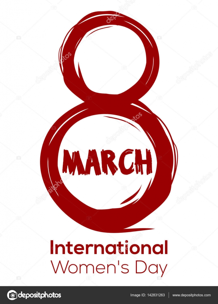 Creative red color design element for Womens Day. 8 March ...