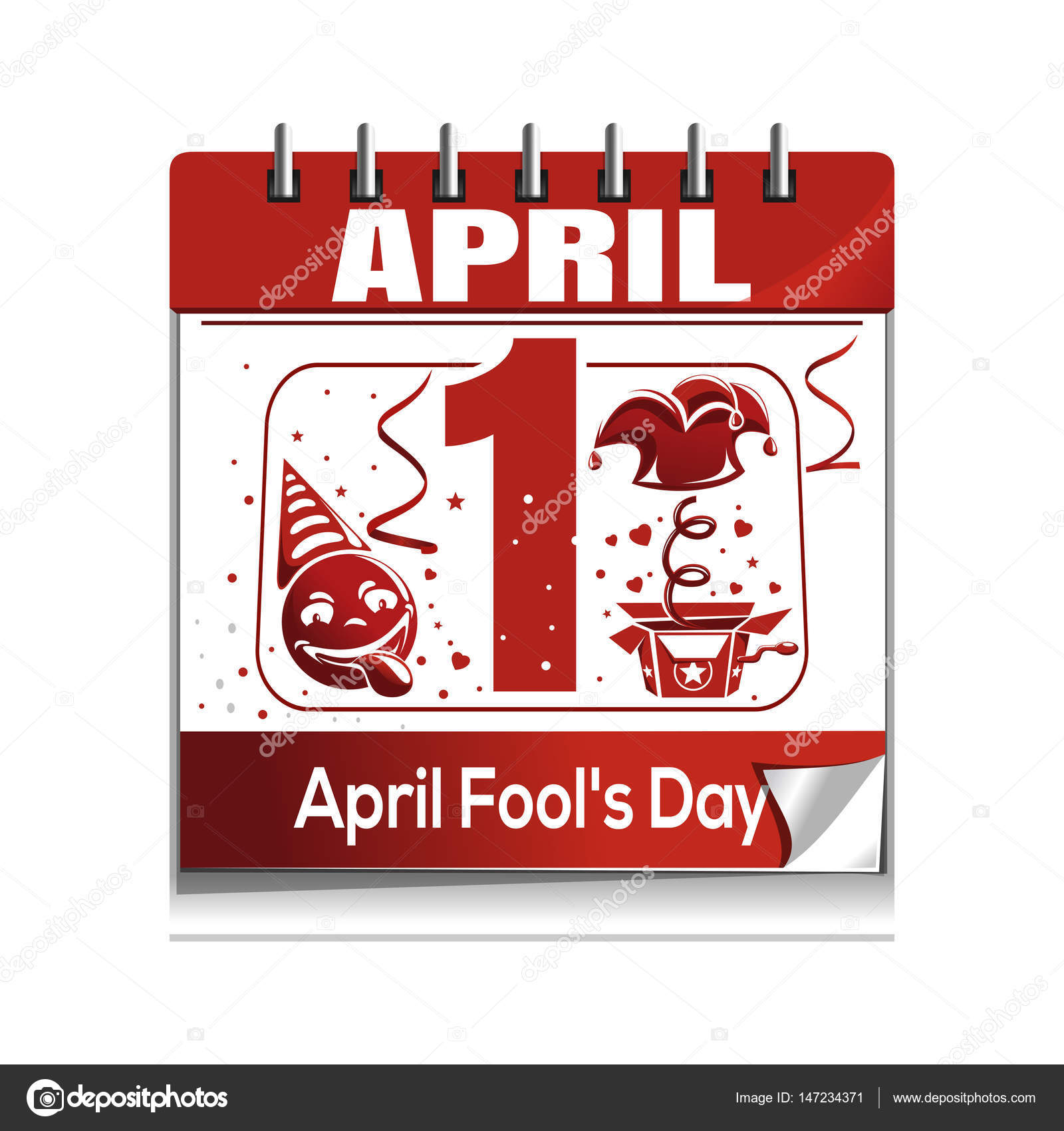 Calendar with the date of April 1. April Fools Day Stock Vector Image ...