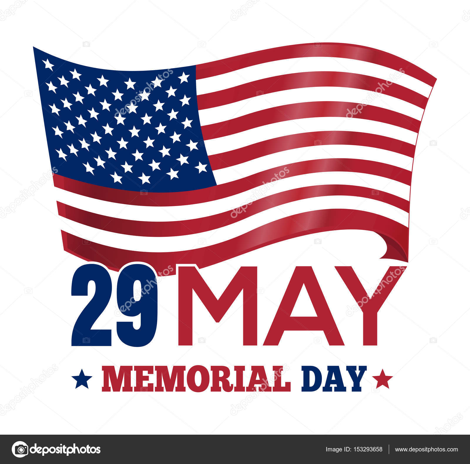 Memorial Day 2017. Poster design with the US flag Stock Vector Image by ...