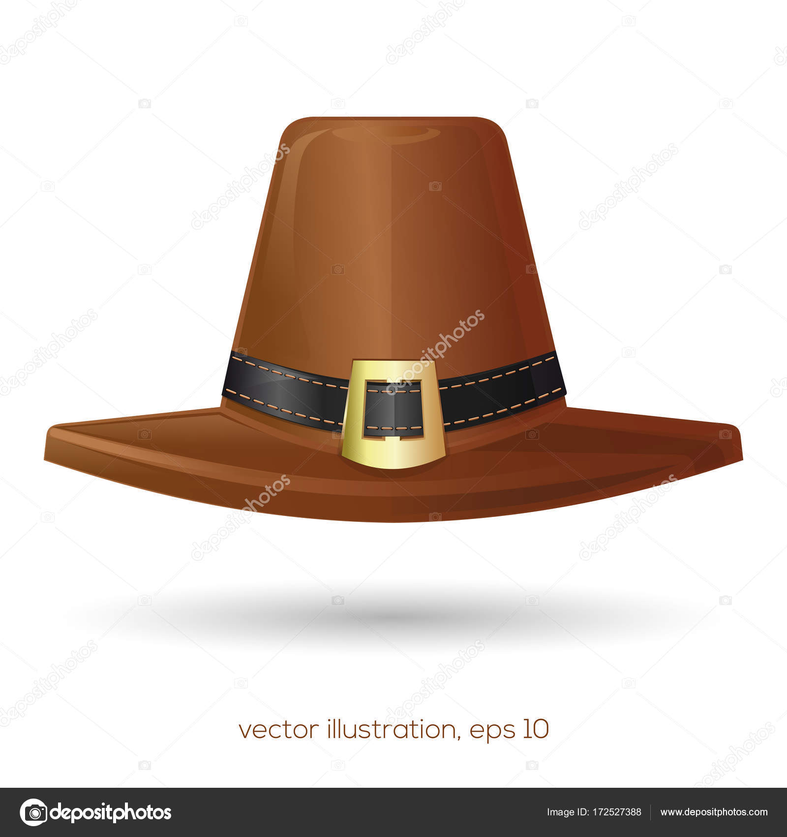 Brown pilgrims hat with a buckle Stock Vector by ©kiberstalker 172527388
