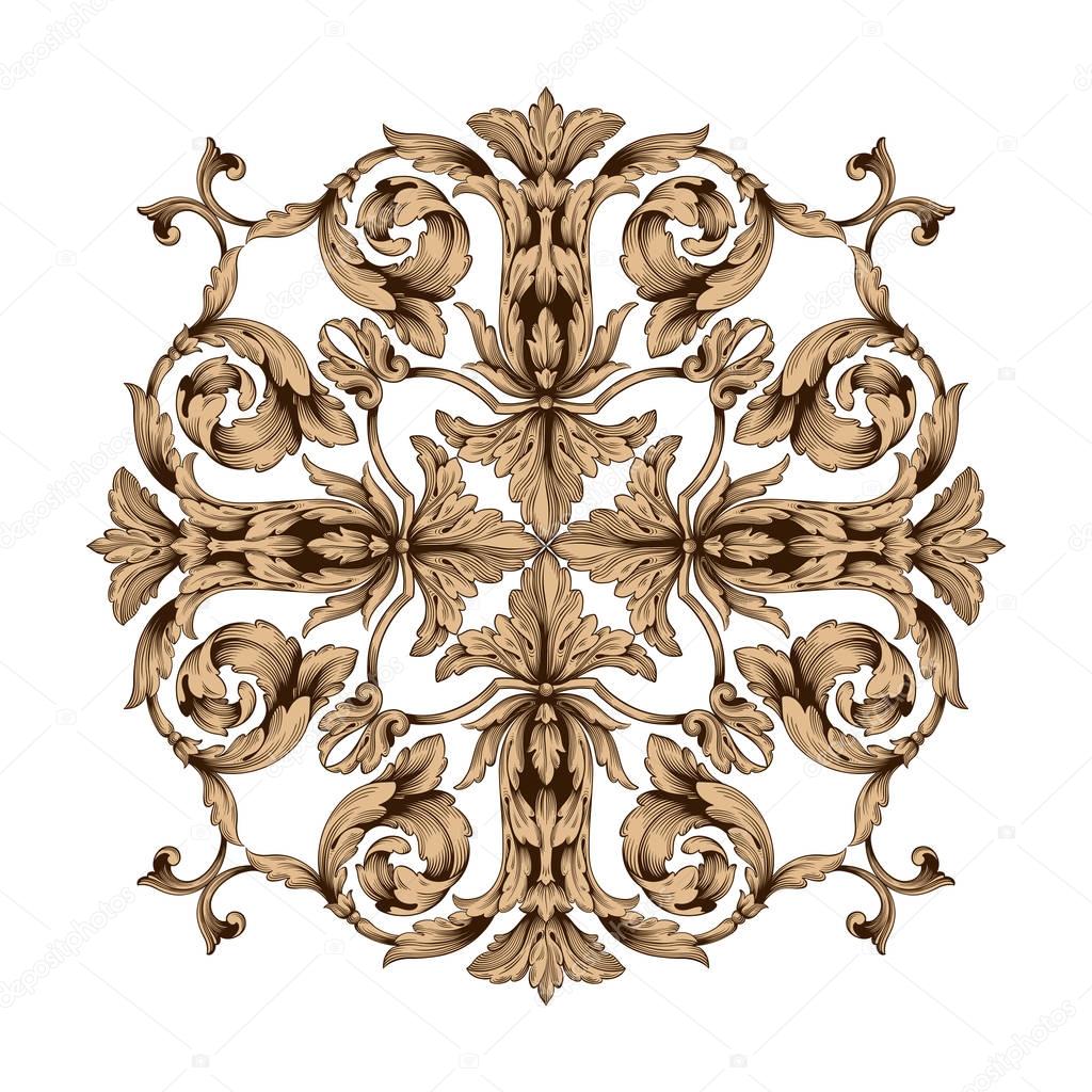 Classical baroque ornament vector — Stock Vector © AcantStudio #169153224