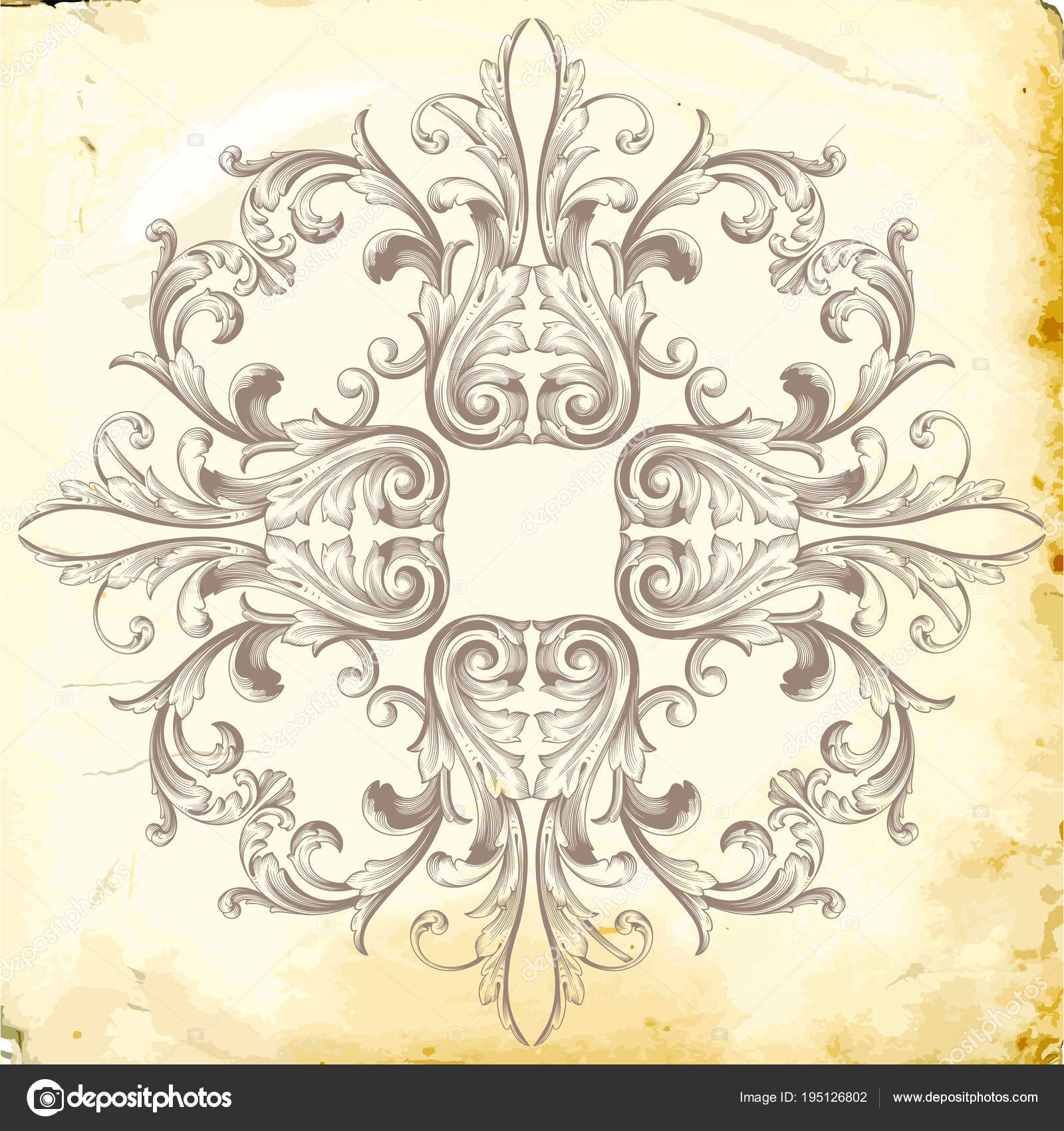 Vector baroque of vintage elements for design. Stock Vector Image by ...