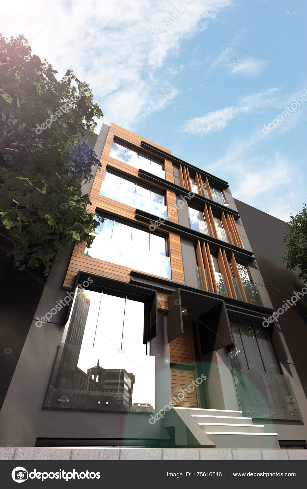 Render Building Exterior Facade Stock Photo by ©mtellioglu 175616516