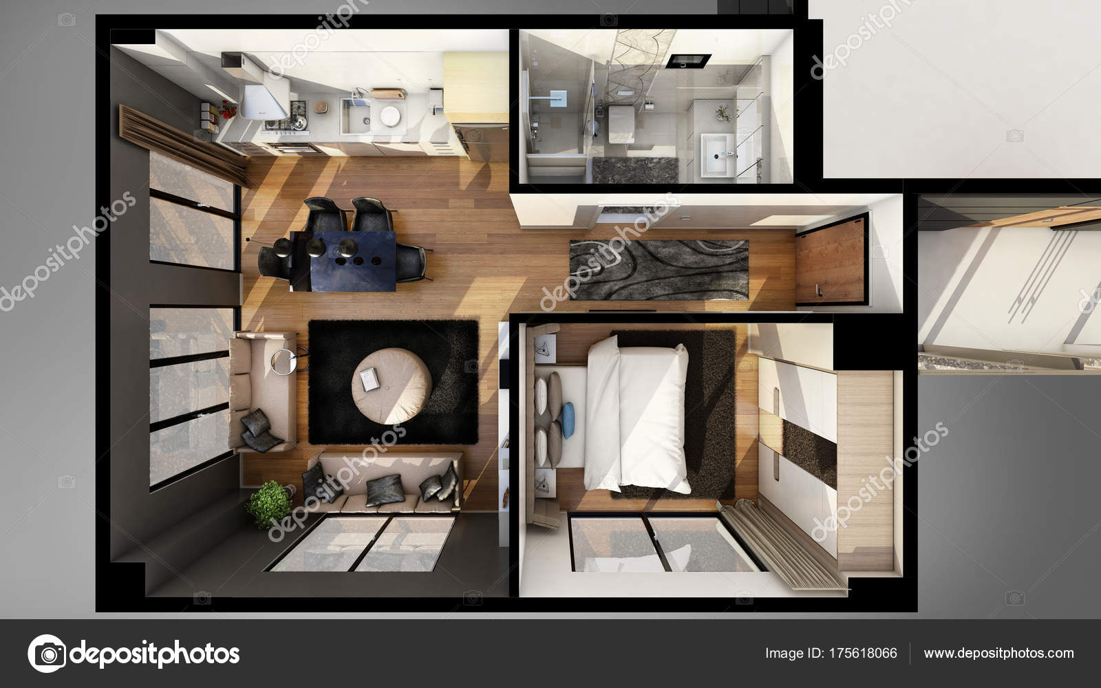Render Apartment Floor Plan Stock Photo by ©mtellioglu 175618066