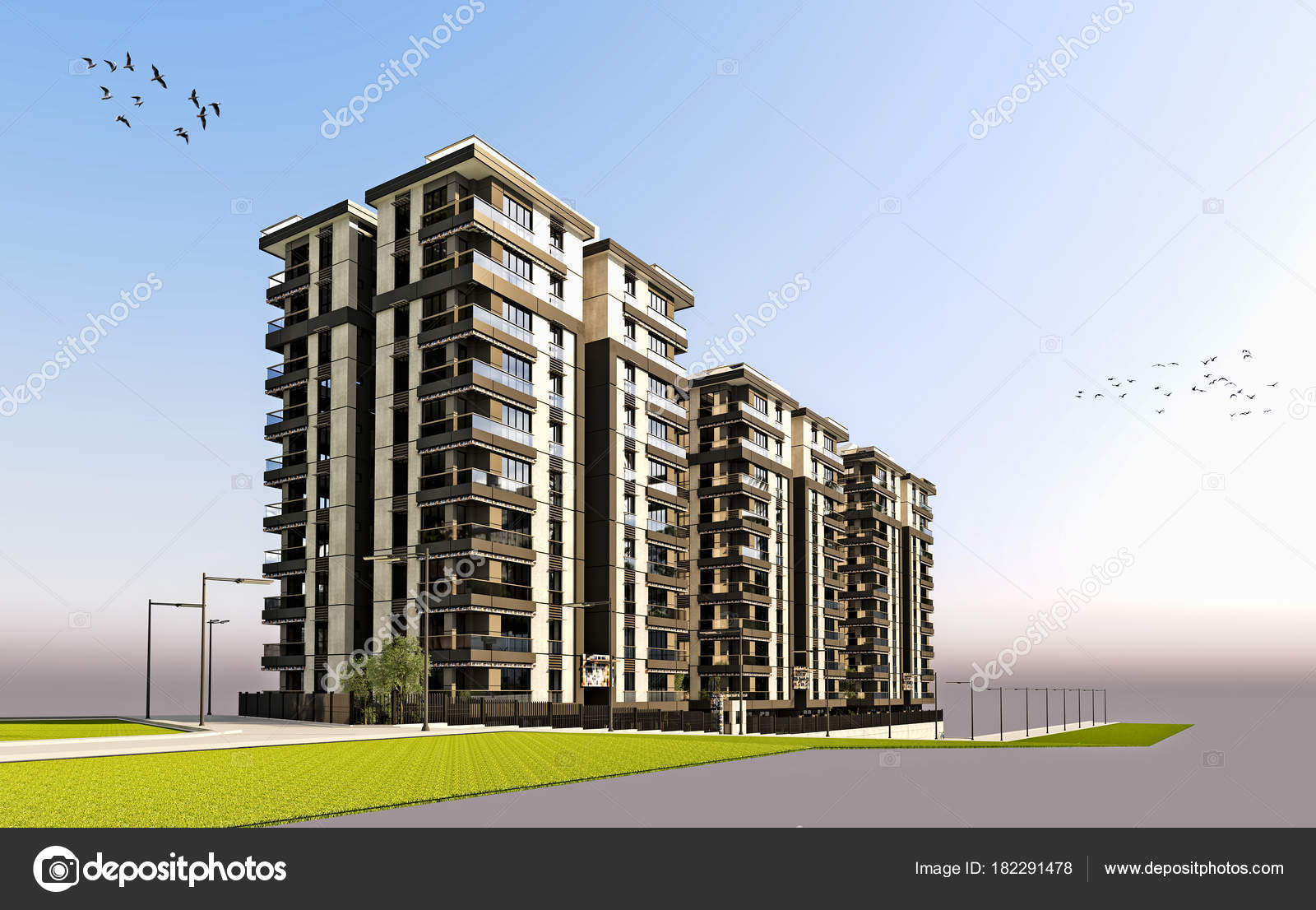Render Buildings Exterior Stock Photo by ©mtellioglu 182291478