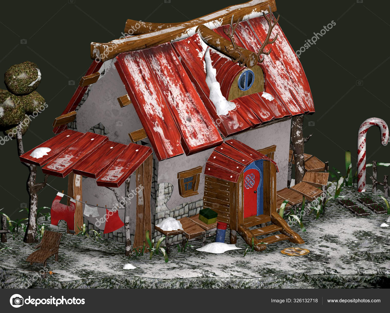 Render Santa House Stock Photo by ©mtellioglu 326132718