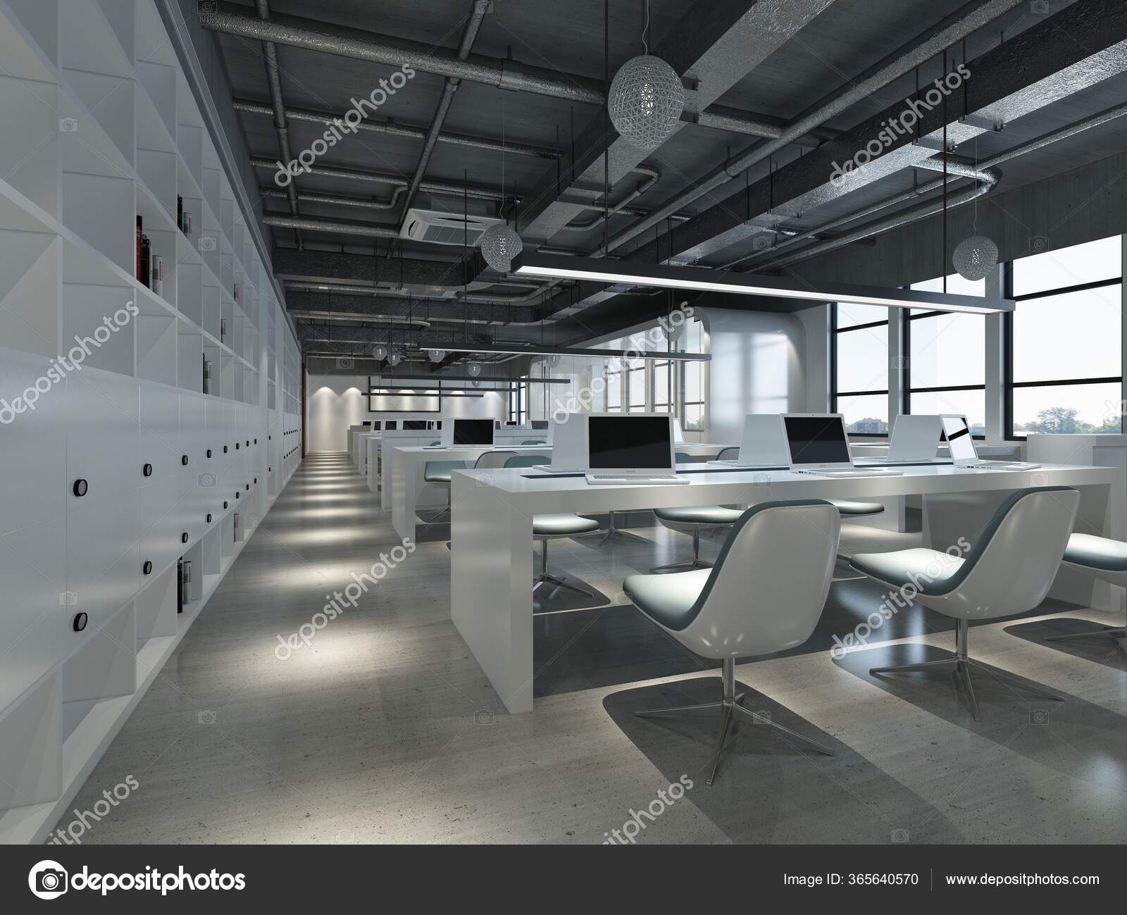 Render Modern Office Interior Stock Photo by ©mtellioglu 365640570