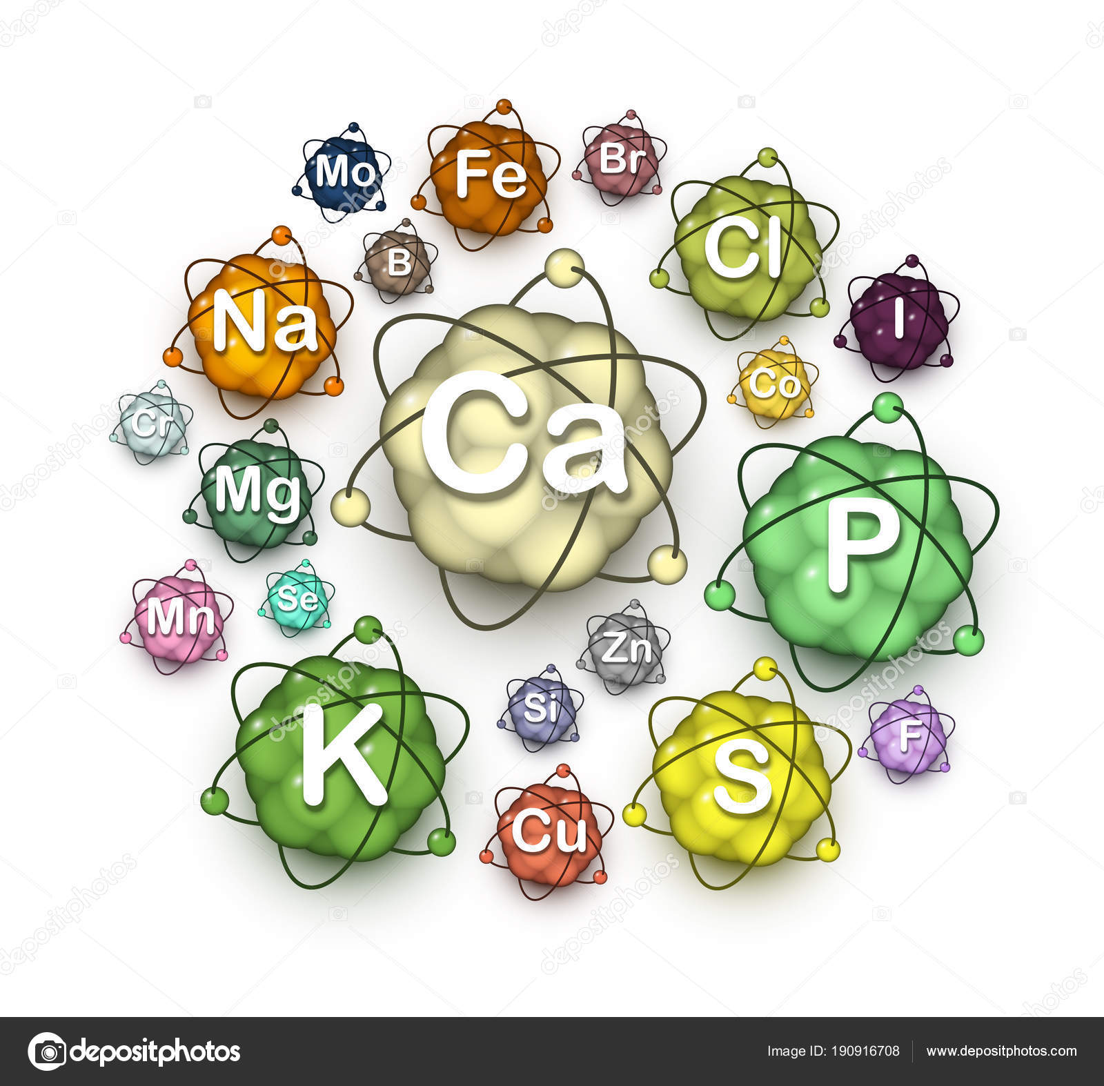 Various microelements, macroelements and minerals Stock Vector by ...