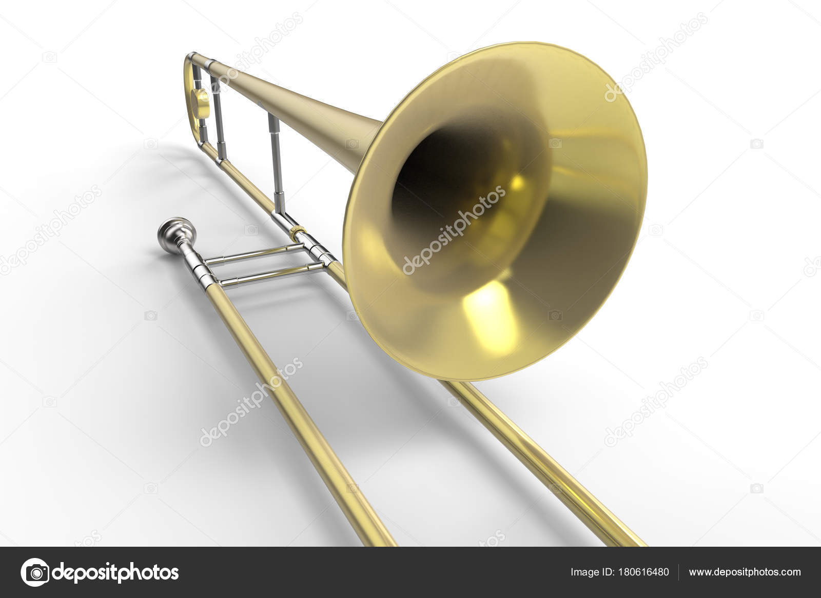 Trombone 3D rendering. — Stock Photo © andrija.pajtic@gmail.com #180616480