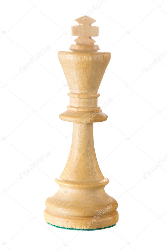 Figura de ajedrez rey aislada sobre el fondo blanco 2024