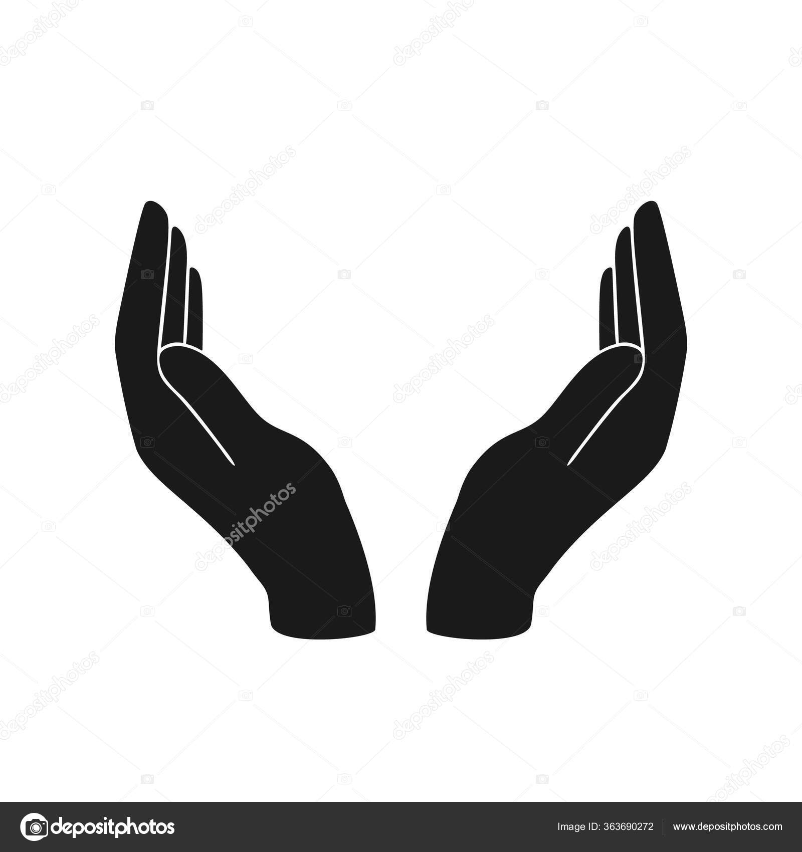Open Hand Silhouette Vector