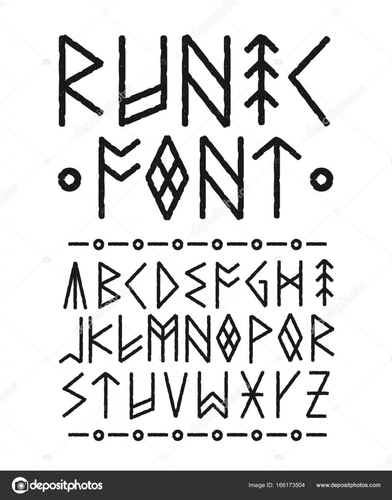 Runic hand drawn font. Vector ink brush Stock Vector Image by ©Kahovsky ...